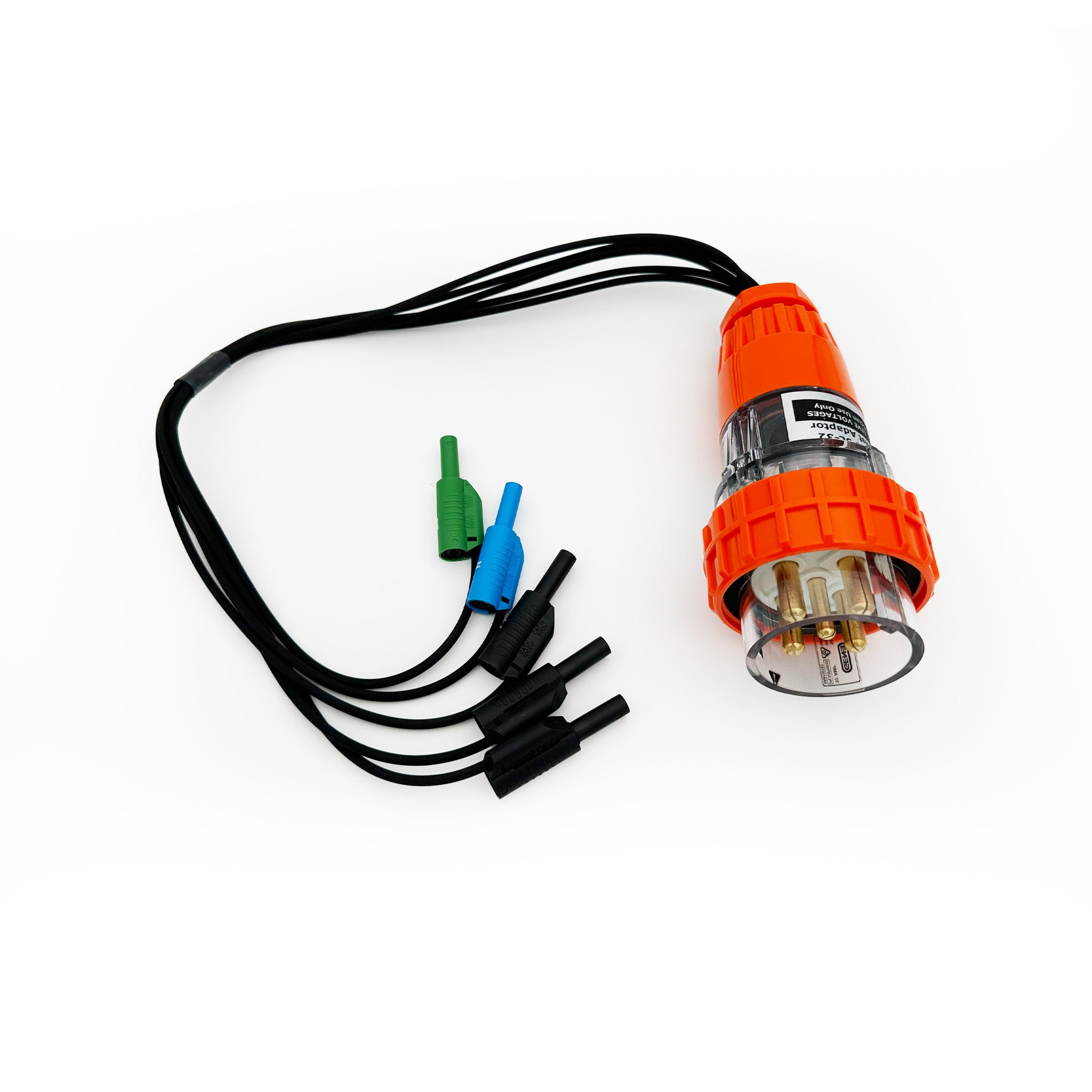 32A 3-Phase Plug to 4mm Banana Plug Test Lead Adaptor